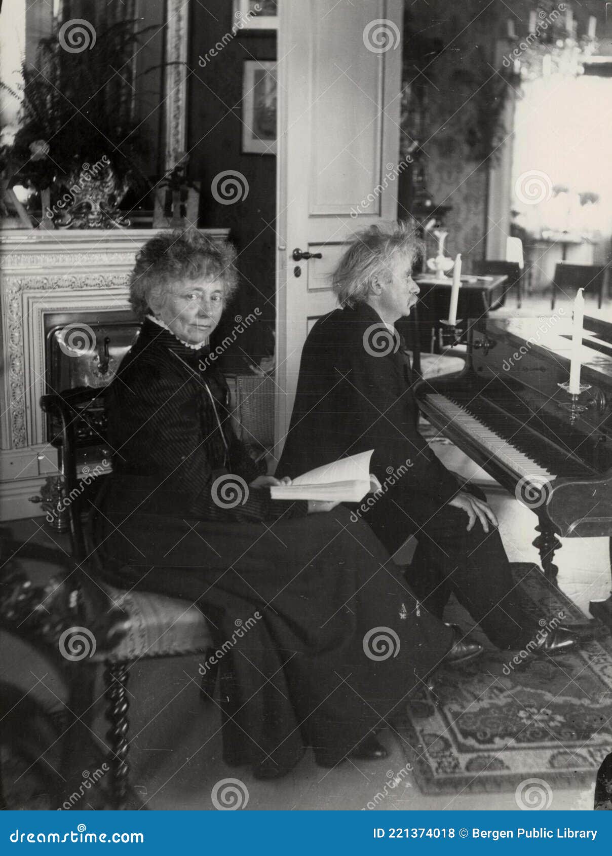 [Nina And Edvard Grieg By The Piano] Picture. Image: 221374018