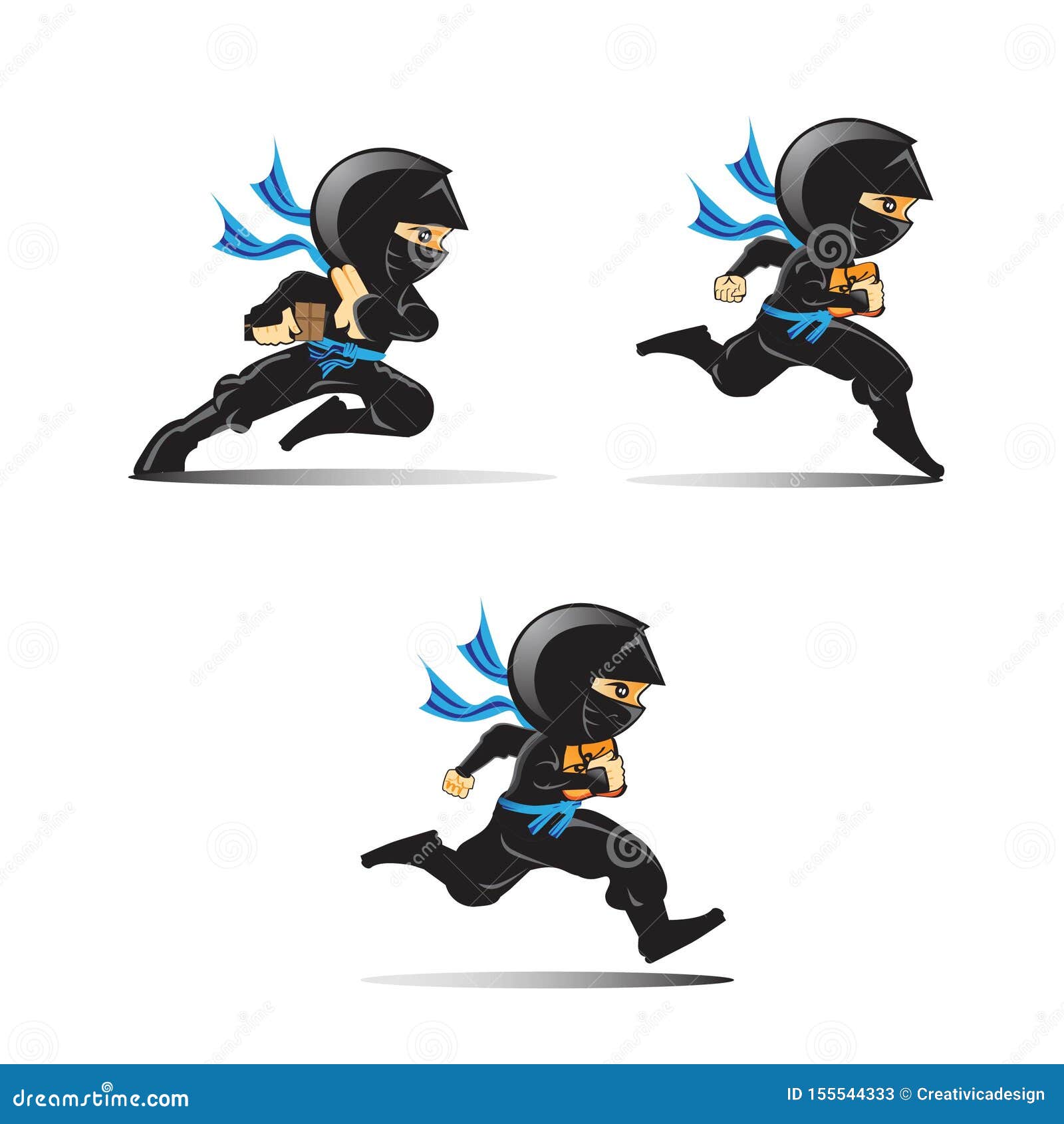 Ninja Logos Set. Ninja Courier Icons Cartoon Vector | CartoonDealer.com ...