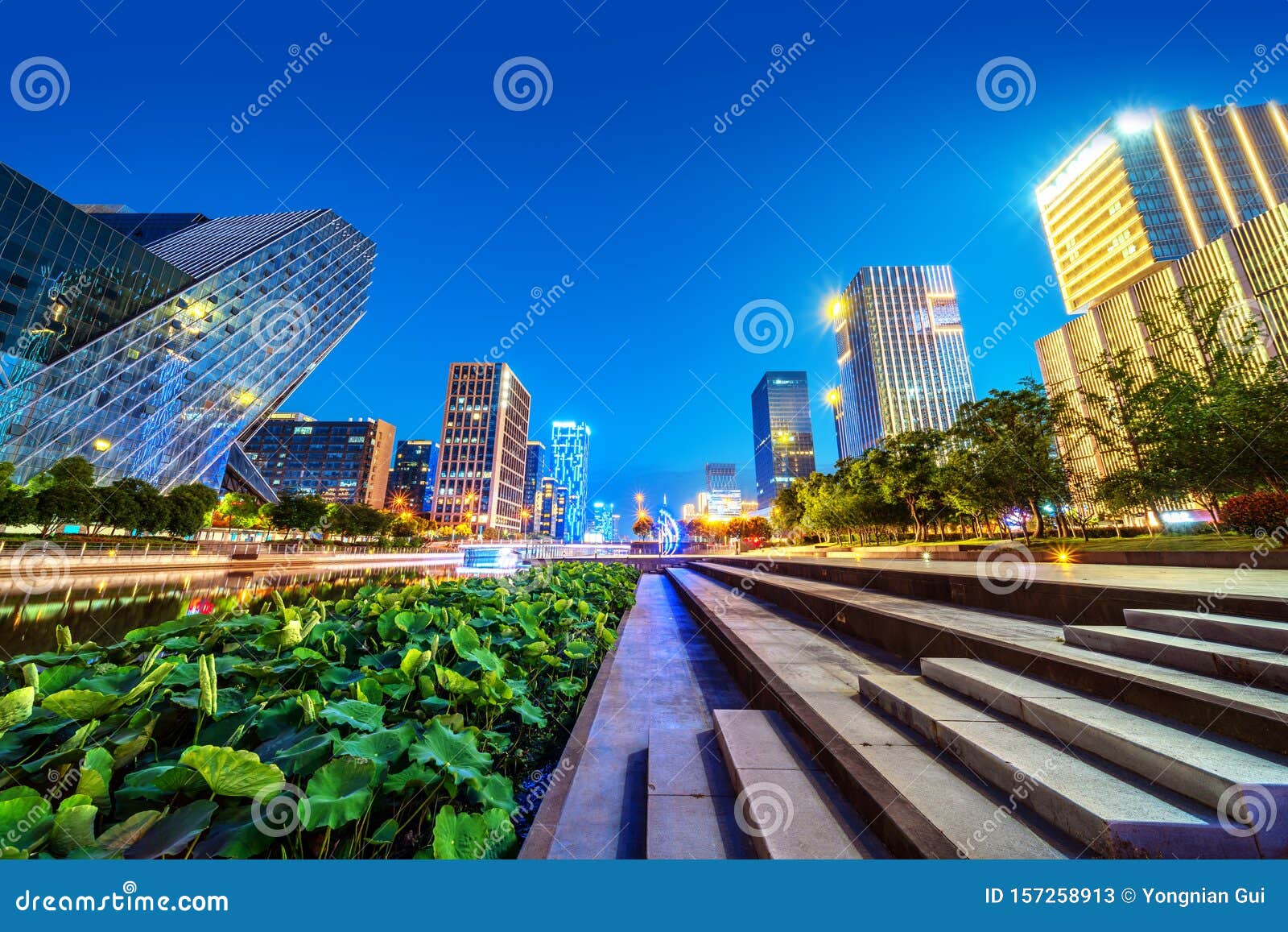 Ninbo City, China, Night View Stock Image - Image of asia, financial ...
