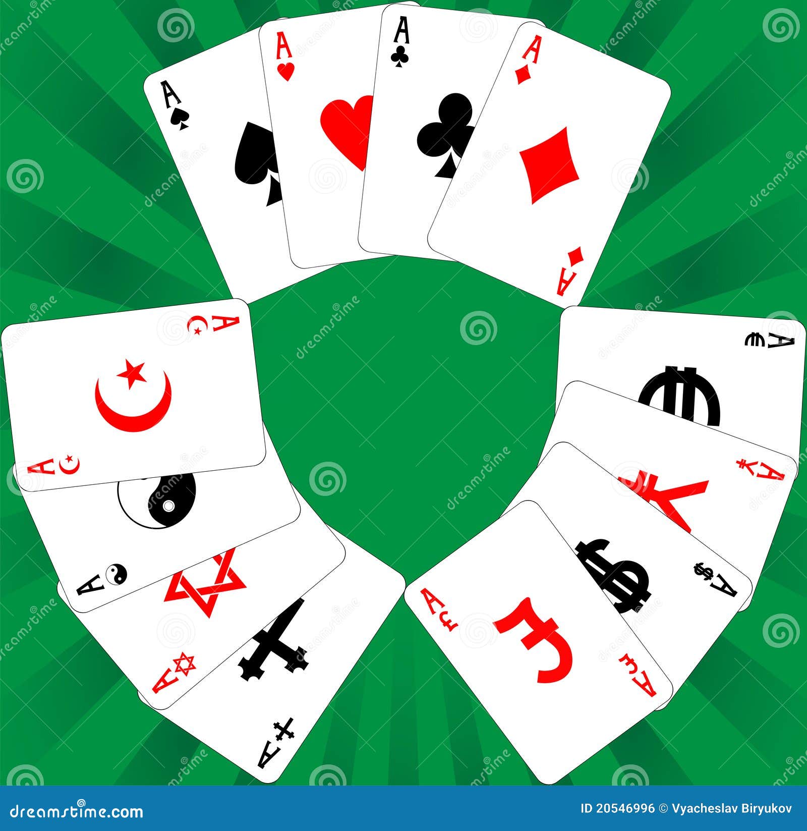Nine aces stock illustration. Illustration of four, symbol - 20546996