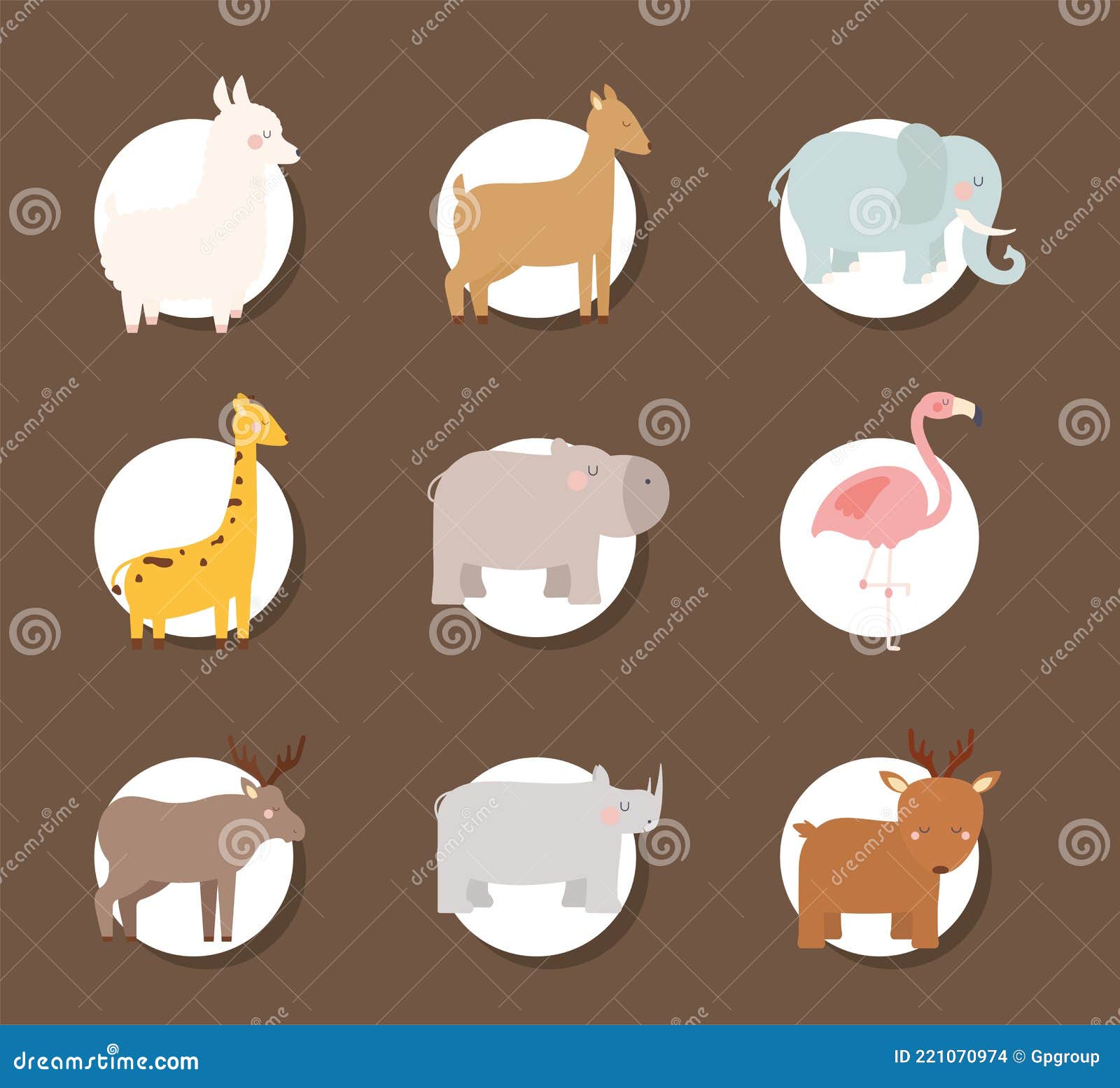 Nine Animals Vector Illustration | CartoonDealer.com #4733304