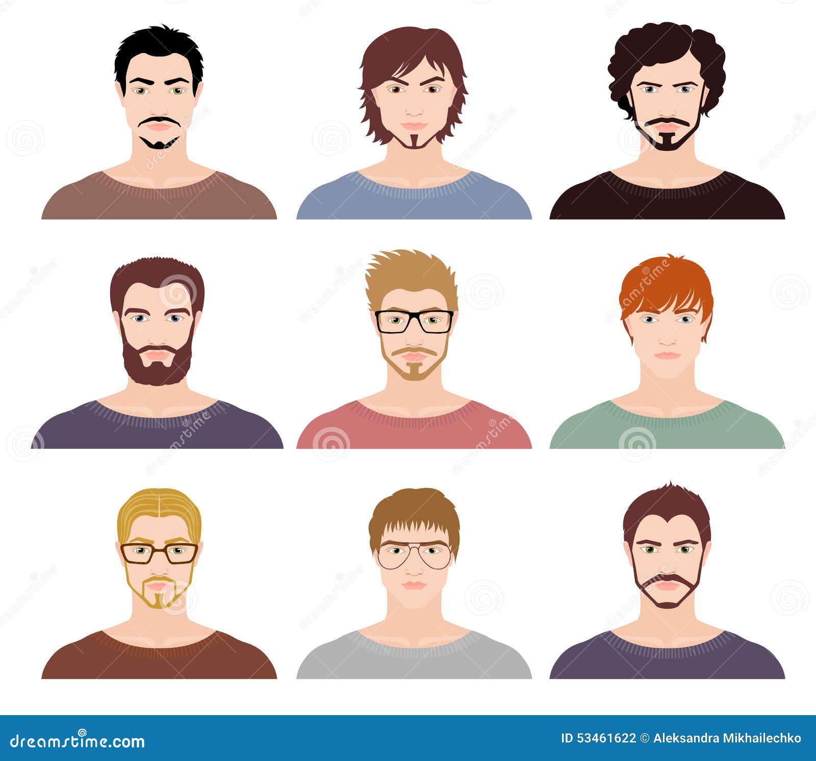 Nine Avatars of Fashion Men Stock Vector - Illustration of character ...