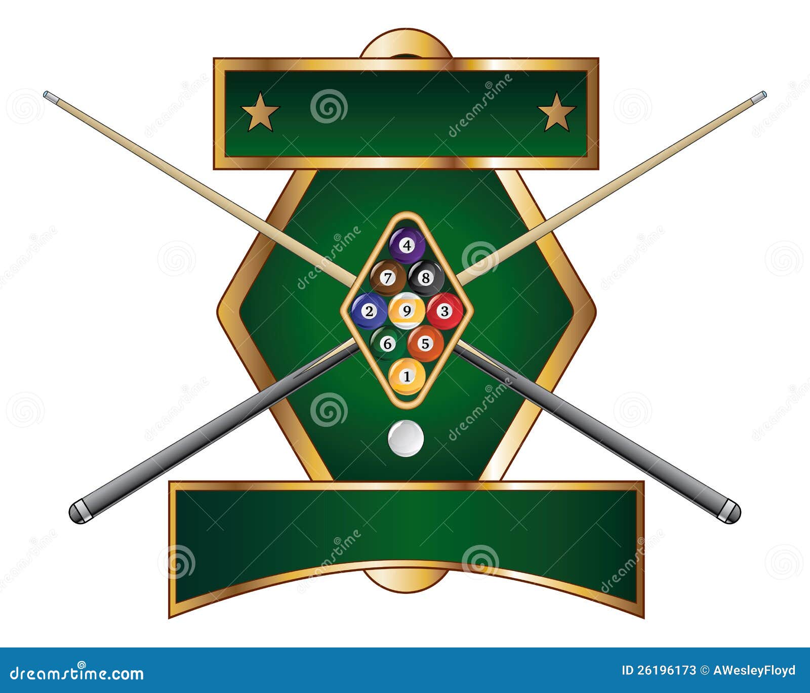 Nine Ball Emblem Design stock vector. Illustration of sphere - 26196173