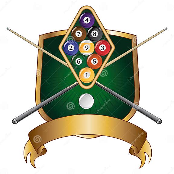 Nine Ball Emblem Design Shield Stock Vector - Illustration of game ...