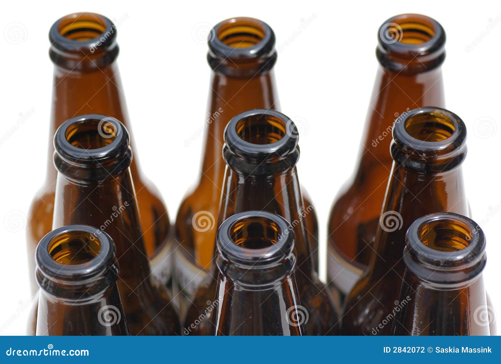 Nine beer bottles. stock photo. Image of isolated, brown - 2842072