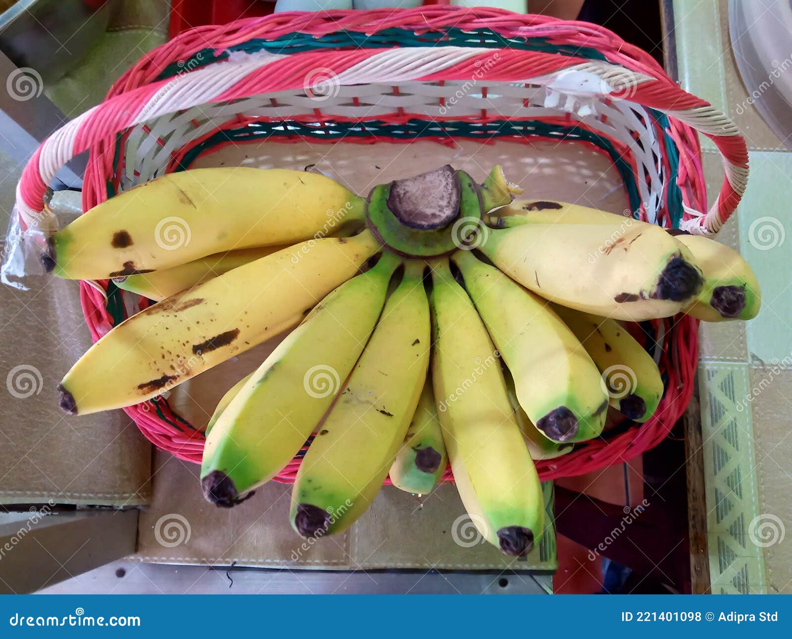 Nine big bananas on a tray stock photo. Image of forest - 221401098