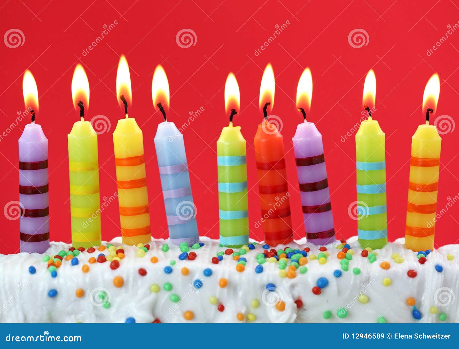 Nine birthday candles stock image. Image of happy, flame - 12946589