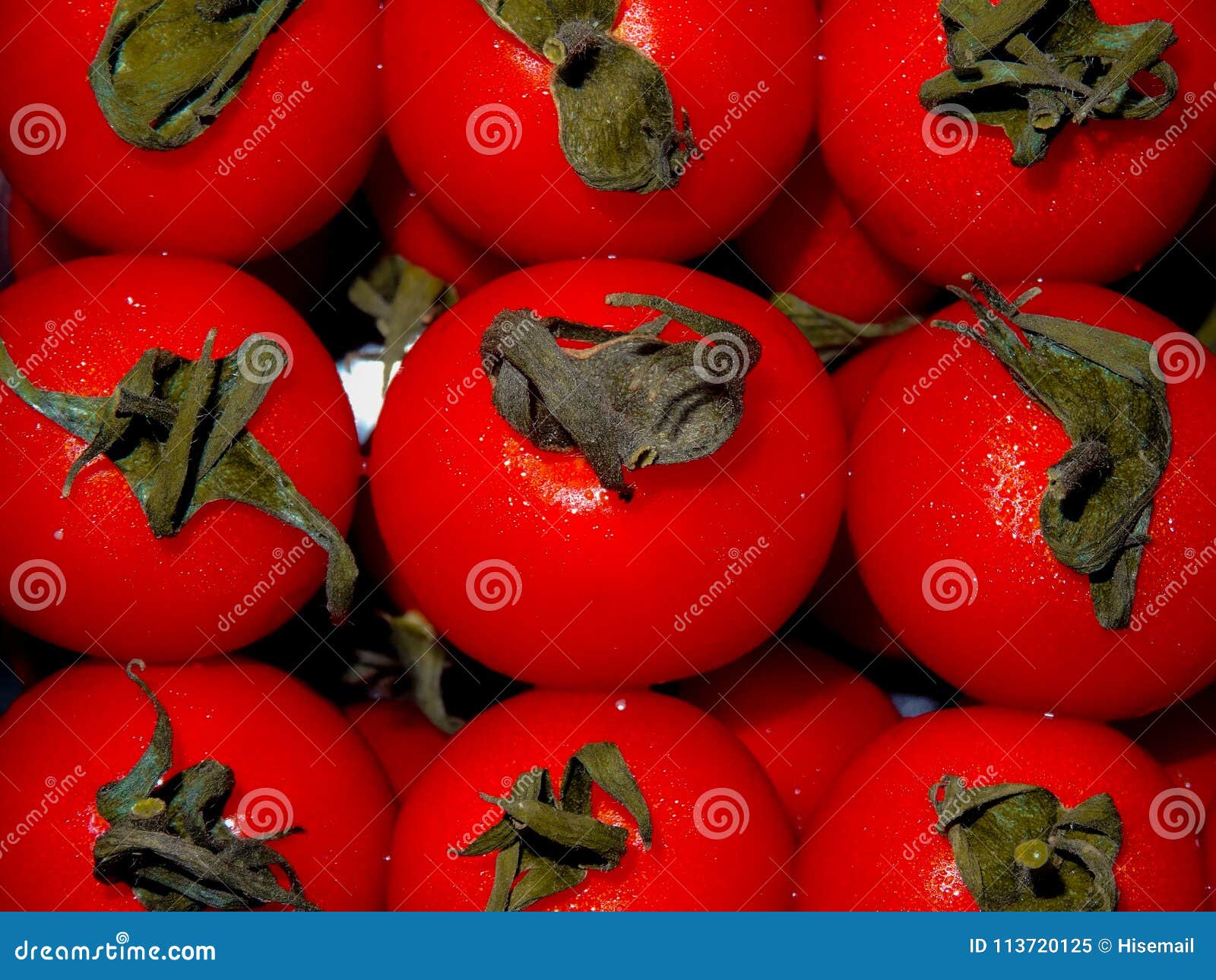 Nine Bright Red Cherry Tomatoes from Above Stock Image - Image of juicy ...