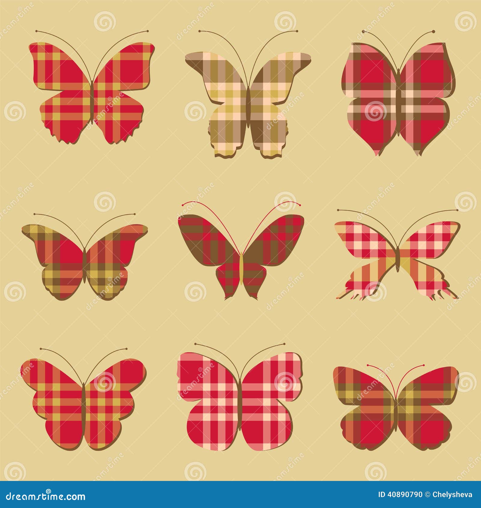 Nine butterflies stock vector. Illustration of arts, icons - 40890790