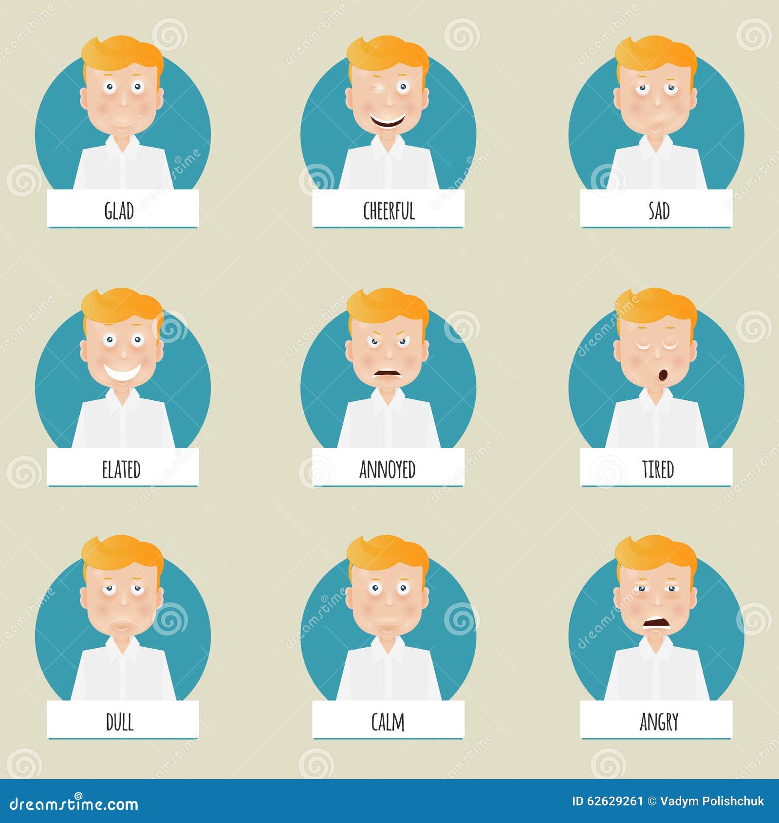 Emotions Faces Seamless Background. Vector Illustration | CartoonDealer ...