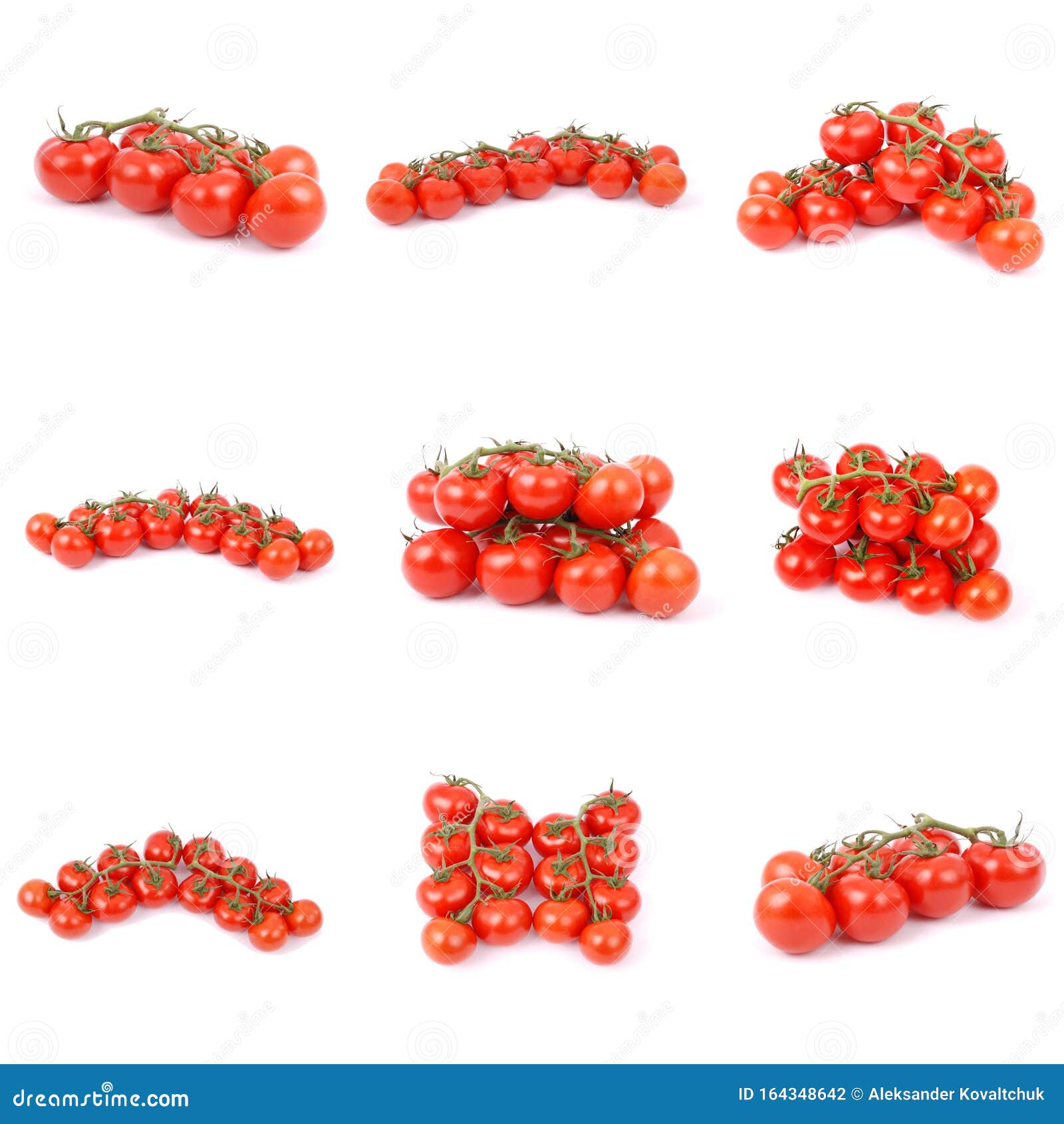 Nine Cherry Tomatoes on Branch Stock Photo - Image of leaf, ripe: 164348642
