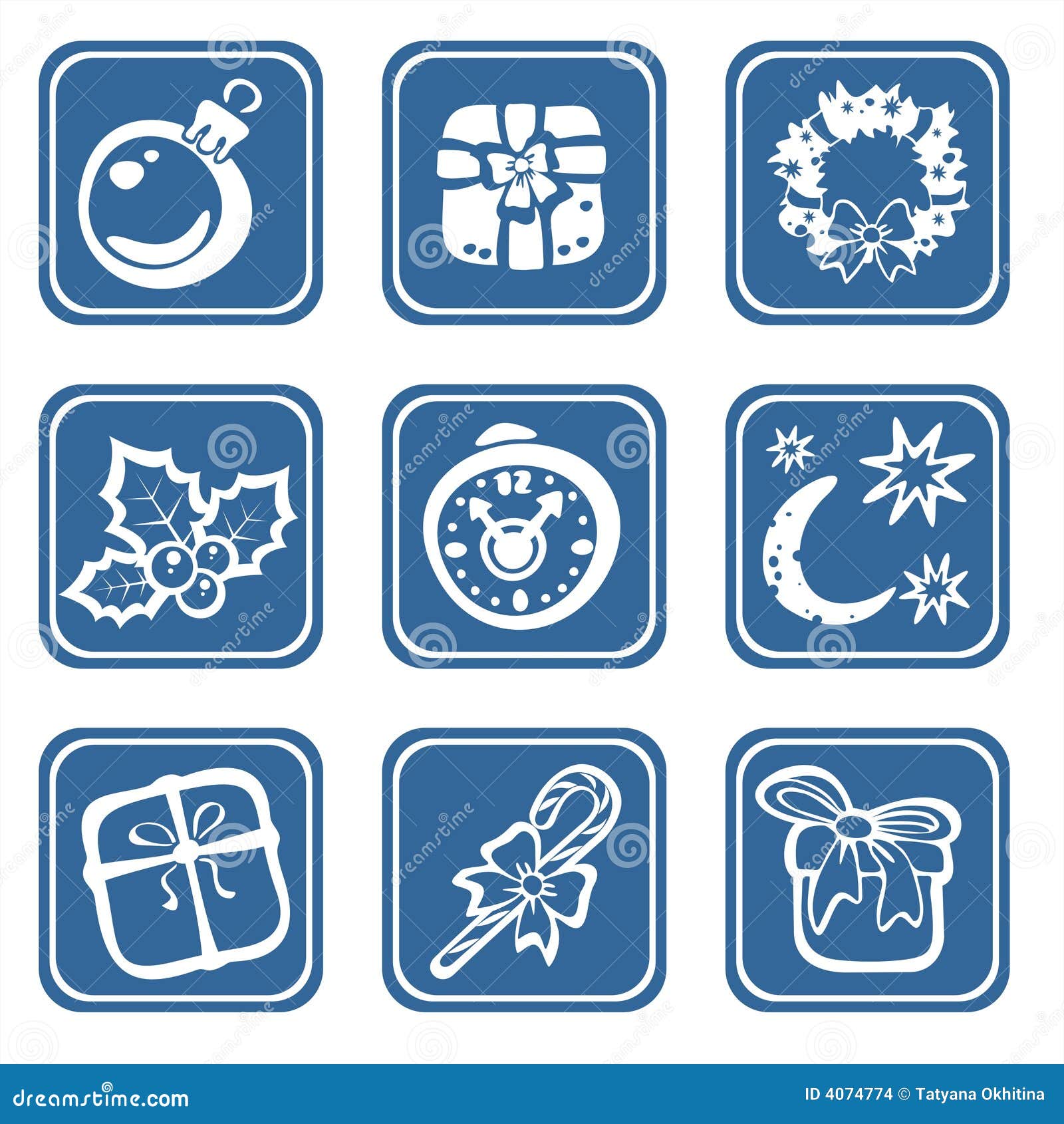 Nine christmas symbols stock vector. Illustration of sphere - 4074774