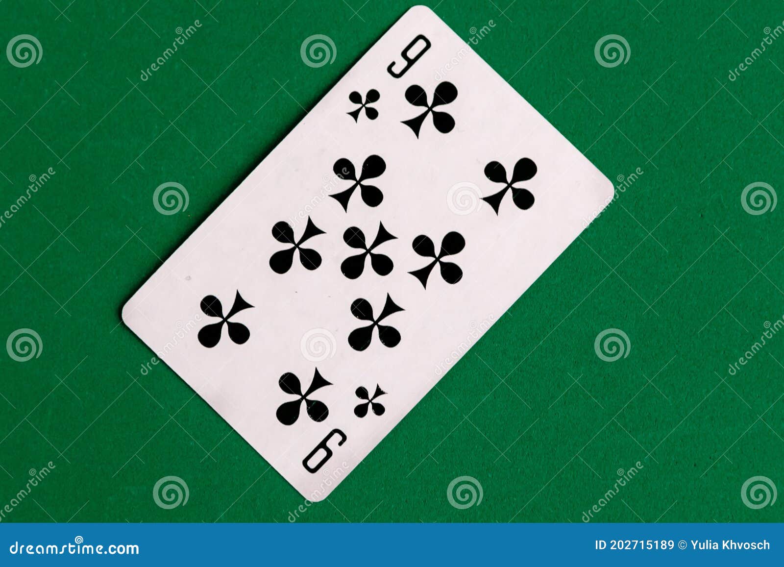 Nine of Clubs playing card stock image. Image of clubs - 202715189