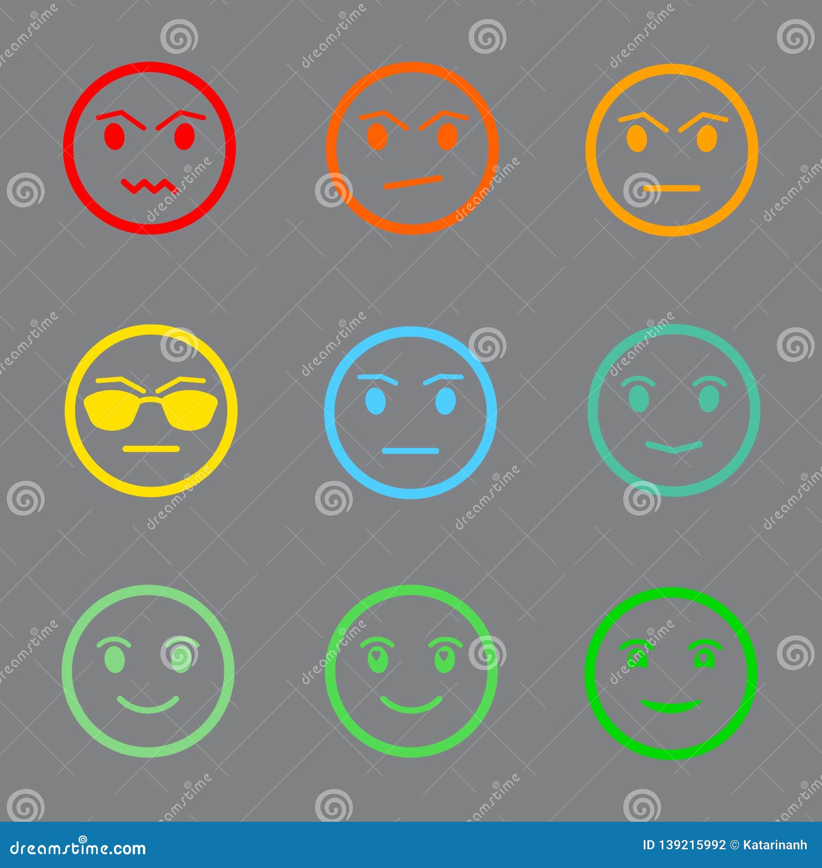 Nine Color Faces Feedback/Mood. Set Nine Faces Scale - Smile Neutral ... Nine Color Faces Feedback/Mood. Set Nine Faces Scale - Smile Neutral ...
