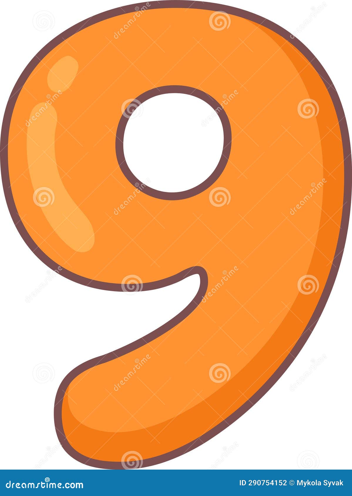 Nine Comic Digit stock illustration. Illustration of funny - 290754152