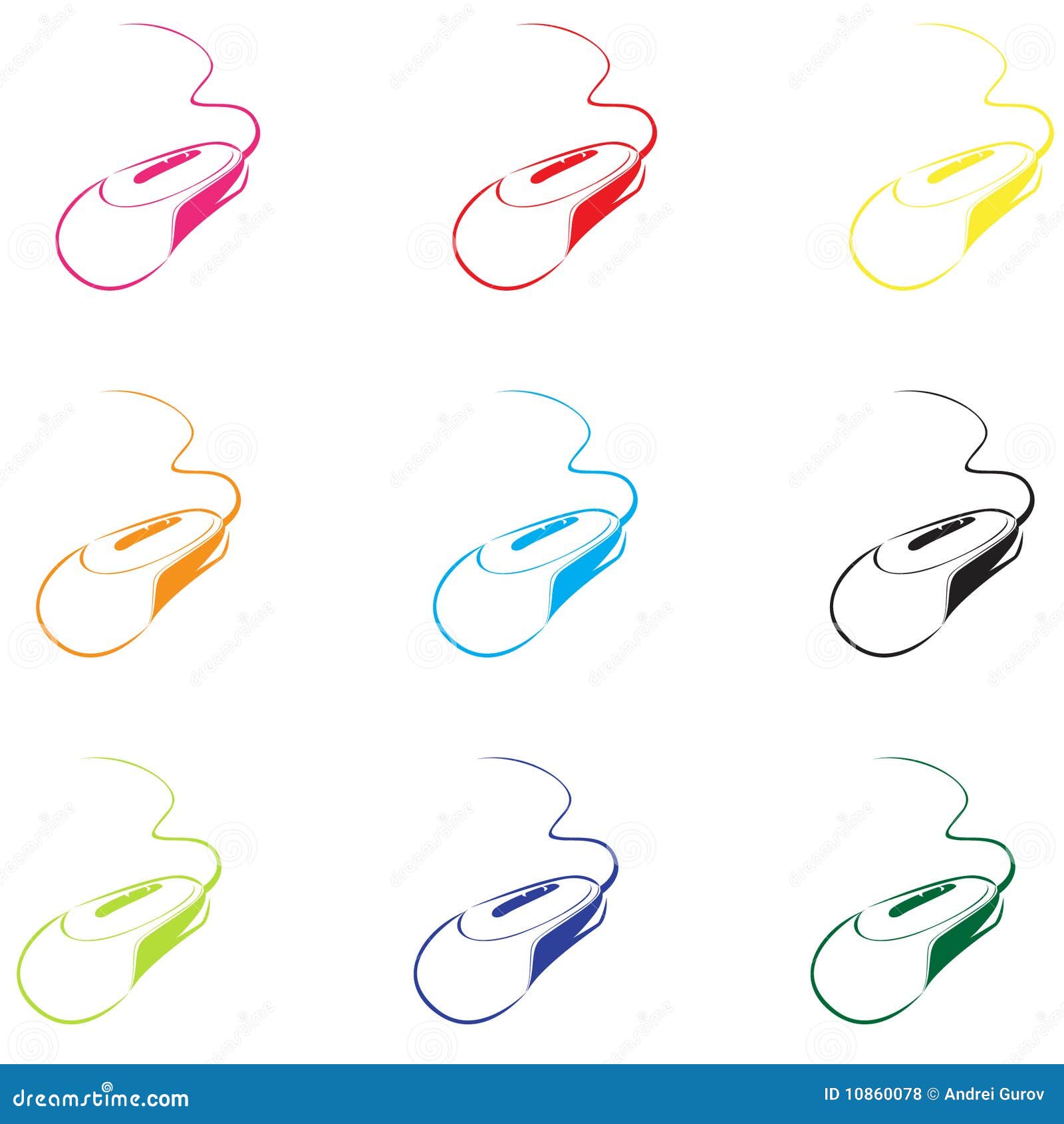 Nine Computer Mice.Vector Illustration Stock Illustration ...