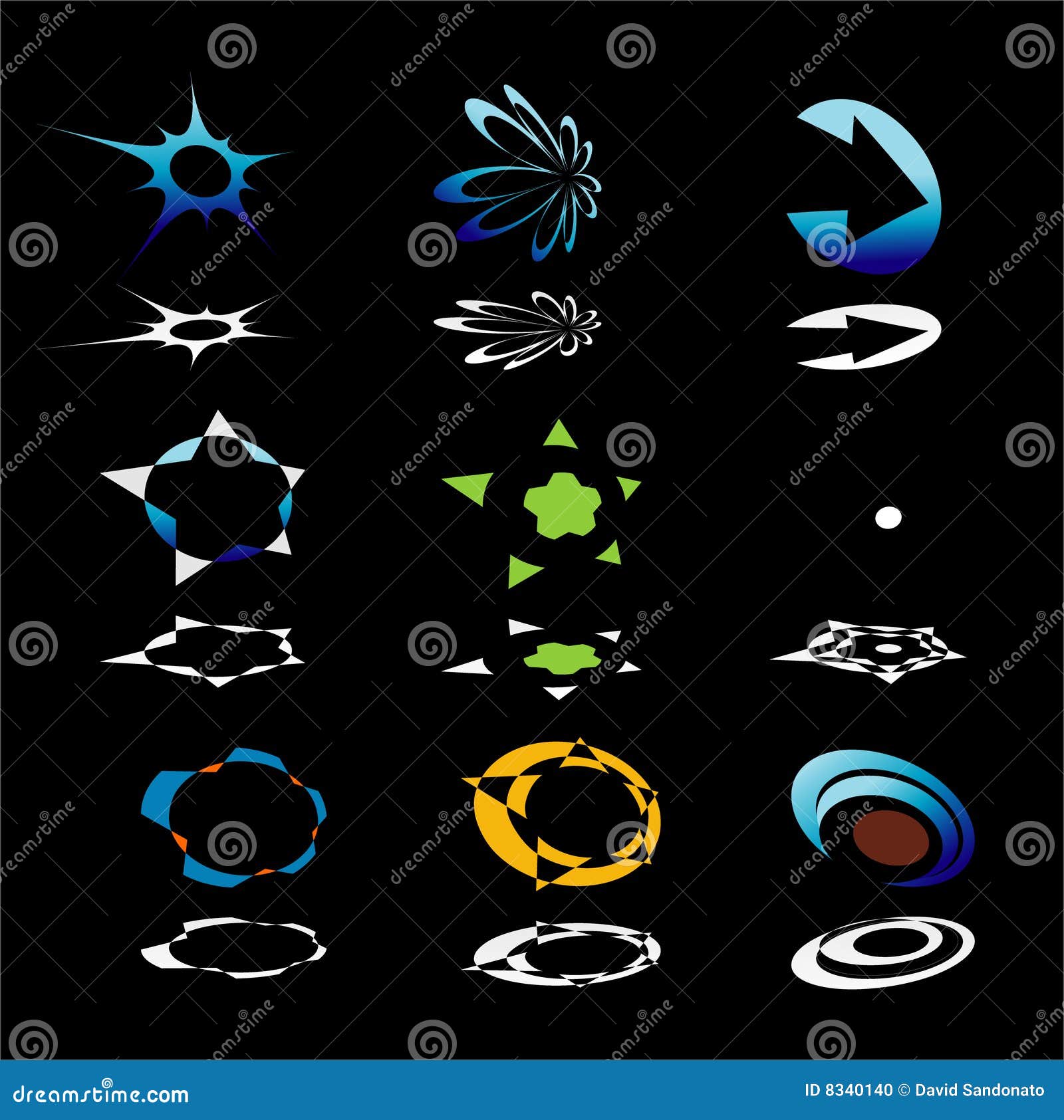 Nine Corporate Logos Vector Illustration | CartoonDealer.com #8340140