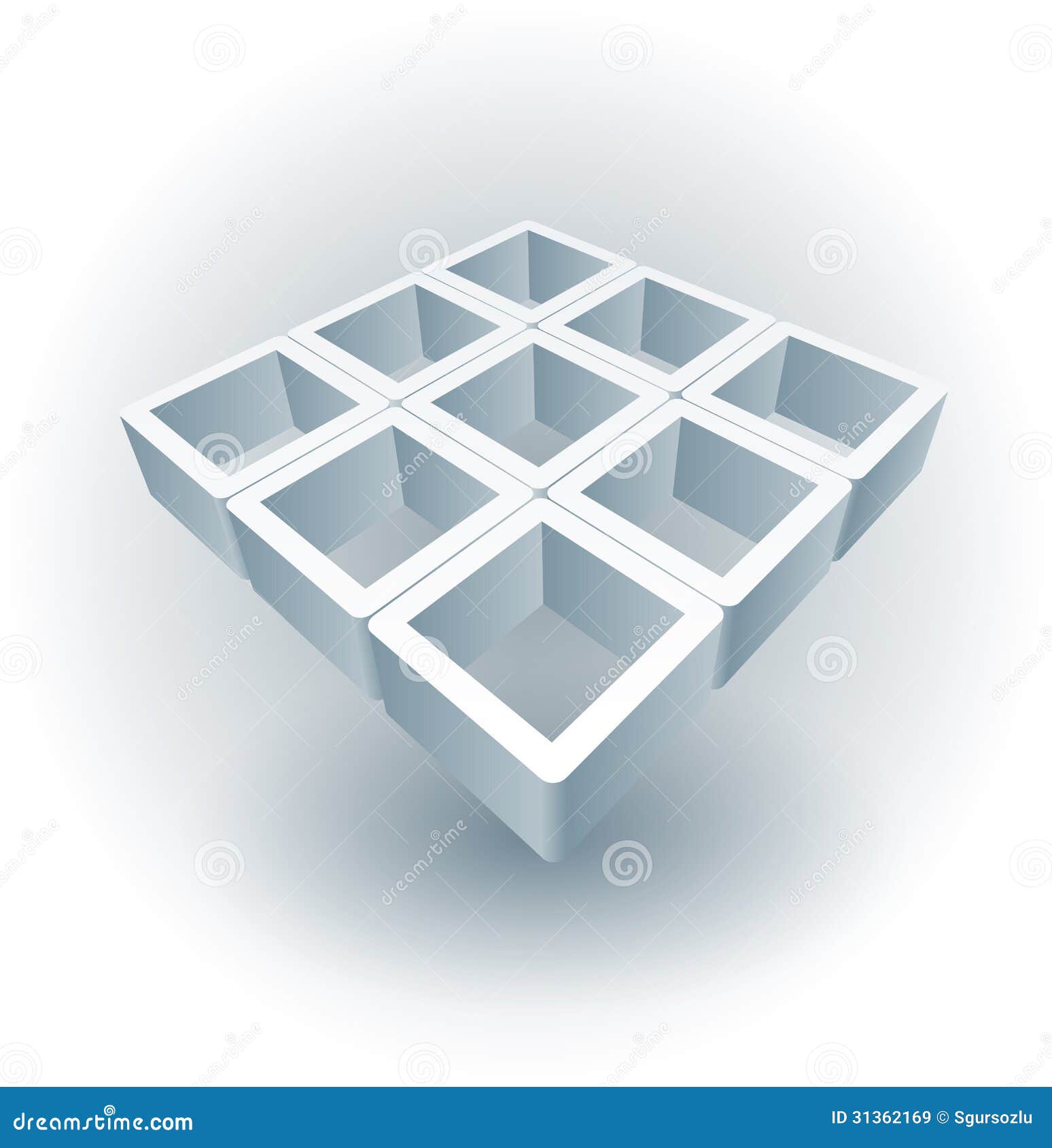 Nine cubes stock vector. Illustration of element, technology - 31362169