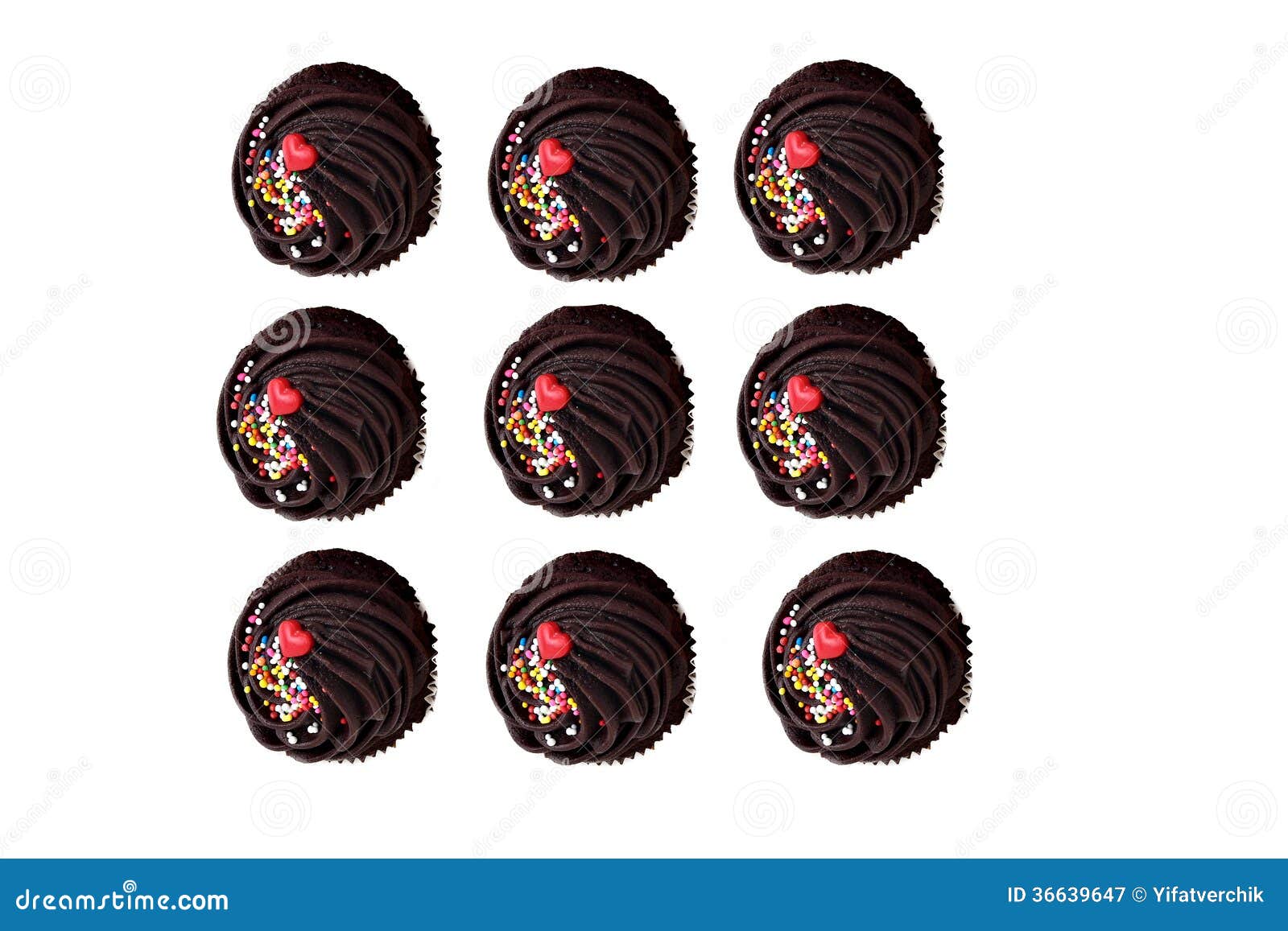 Nine cupcakes stock image. Image of isolated, buttercream - 36639647