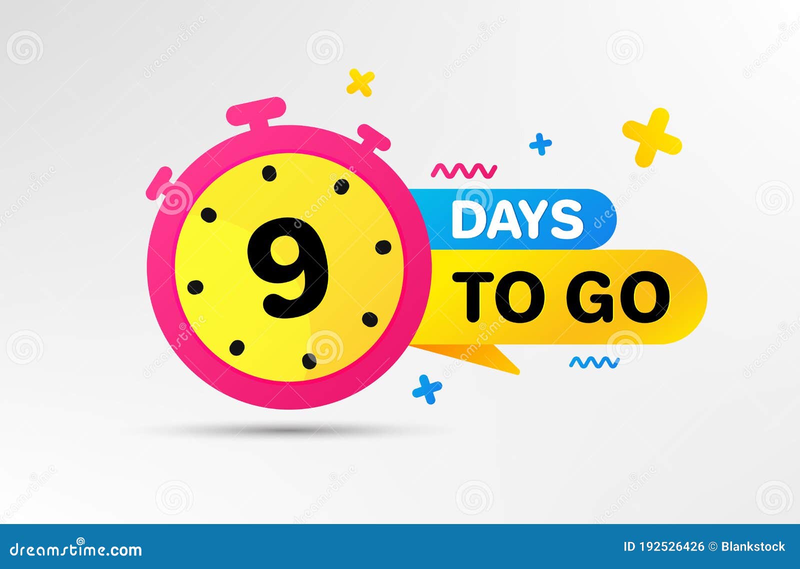 Nine Days Left Icon 9 Days To Go Vector Stock Vector Illustration
