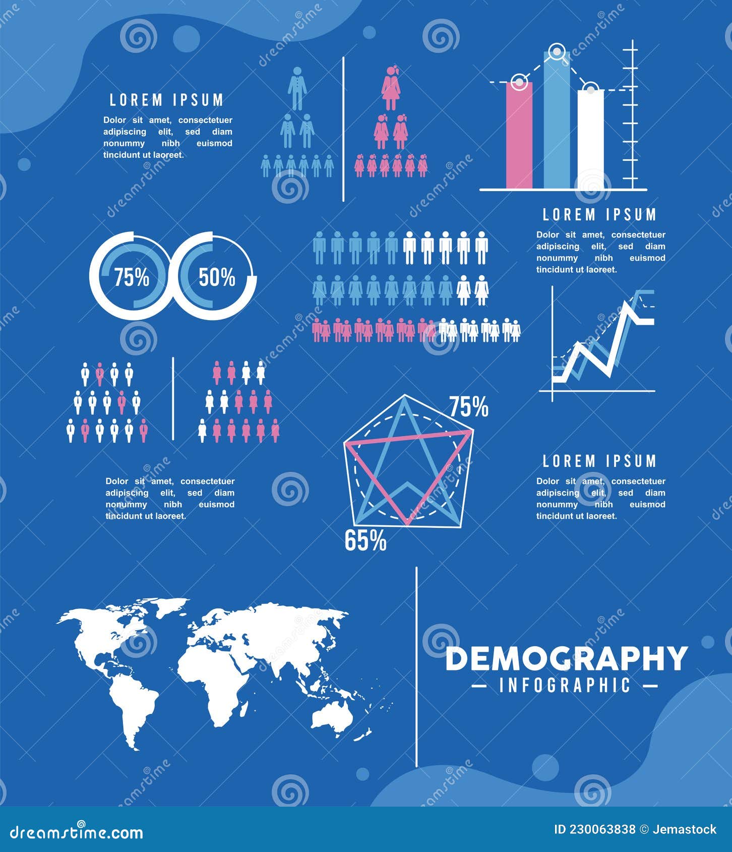 Six Demography Infographic Icons Cartoon Vector | CartoonDealer.com ...