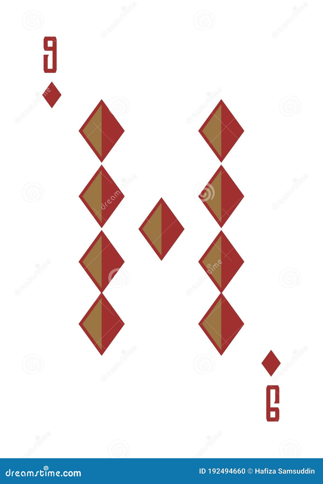 Nine of Diamonds. Vector Illustration Decorative Design Stock Vector ...