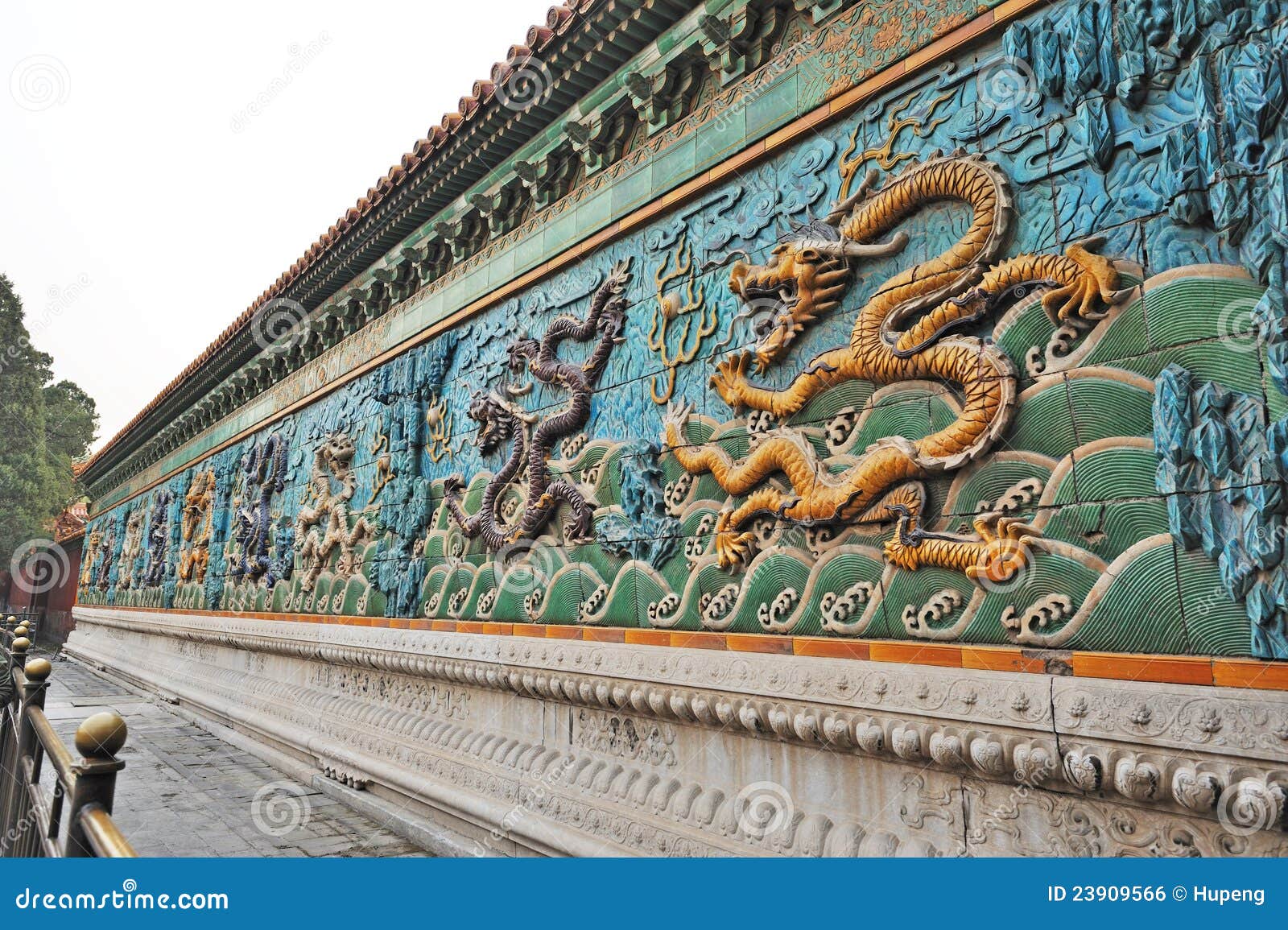 The Nine-Dragon Wall stock photo. Image of asia, monument - 23909566