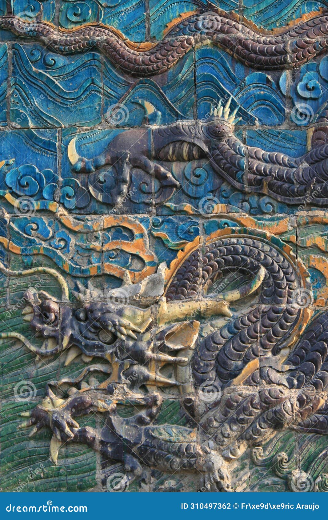 Nine Dragons Wall in Datong (china) Stock Photo - Image of building ...