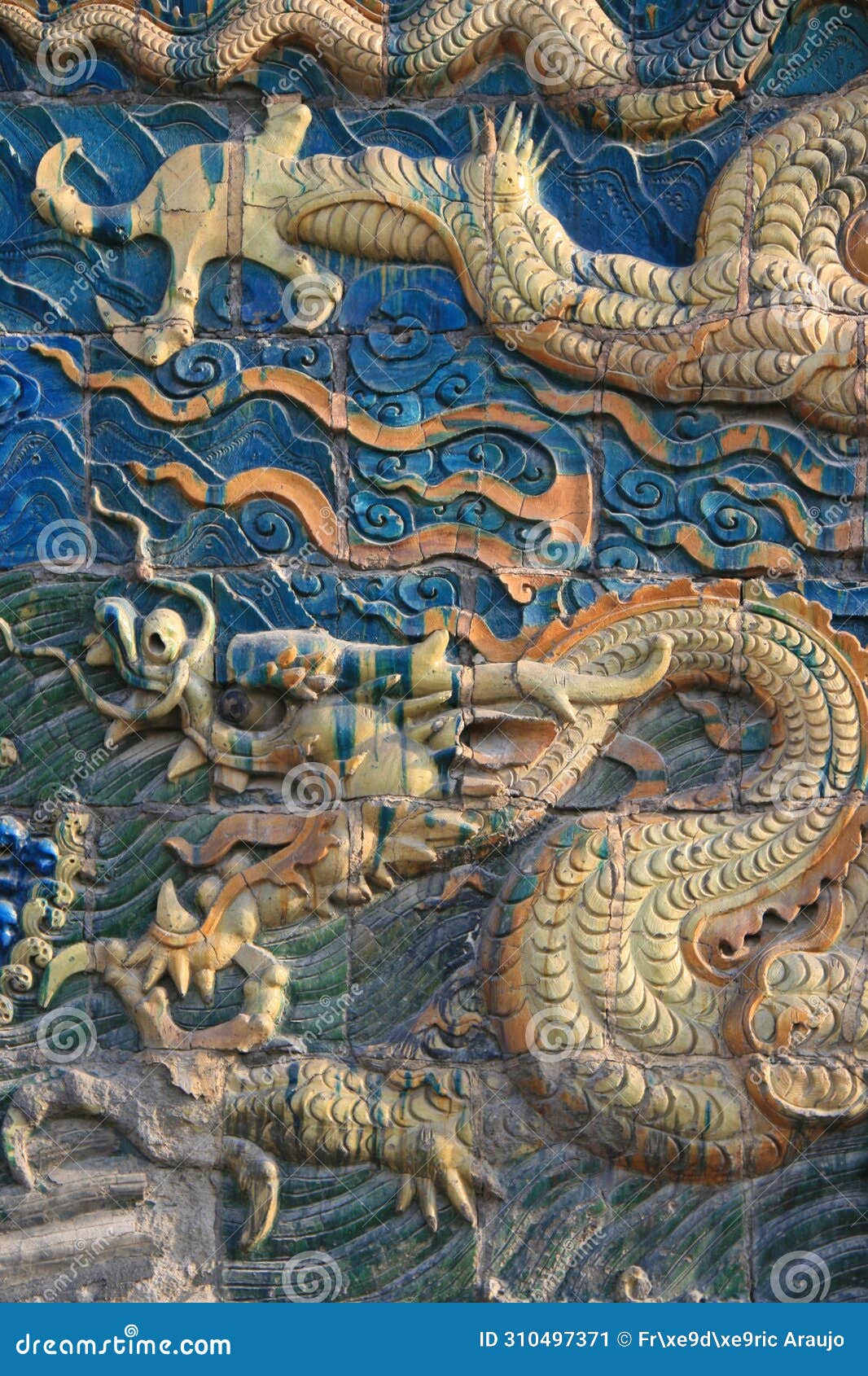 Nine Dragons Wall in Datong (china) Stock Image - Image of pattern ...
