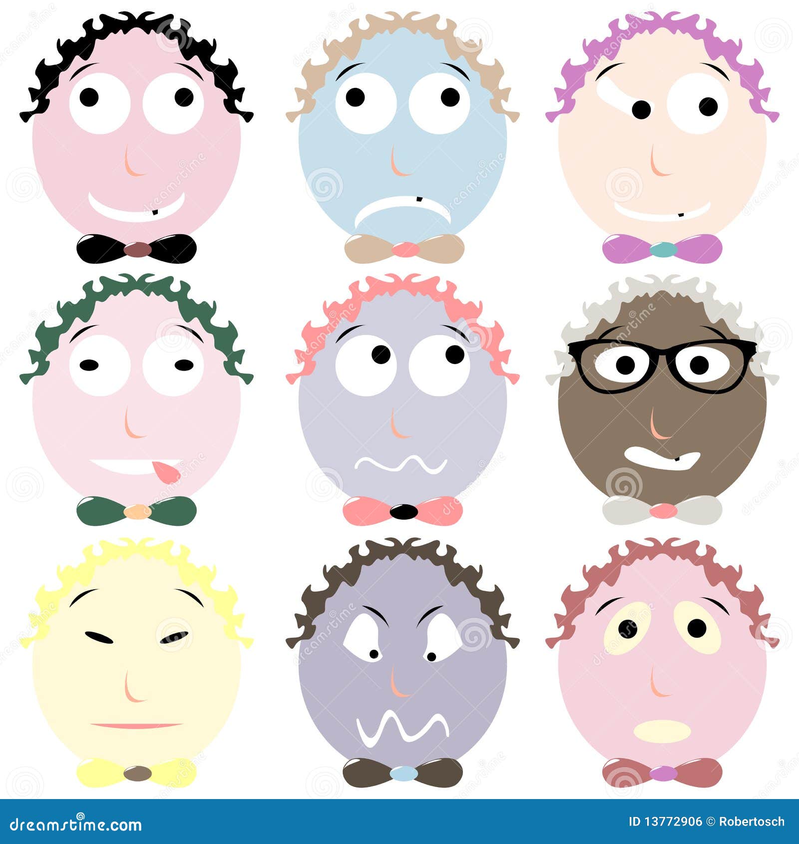 Nine emoticons stock vector. Illustration of friendly - 13772906