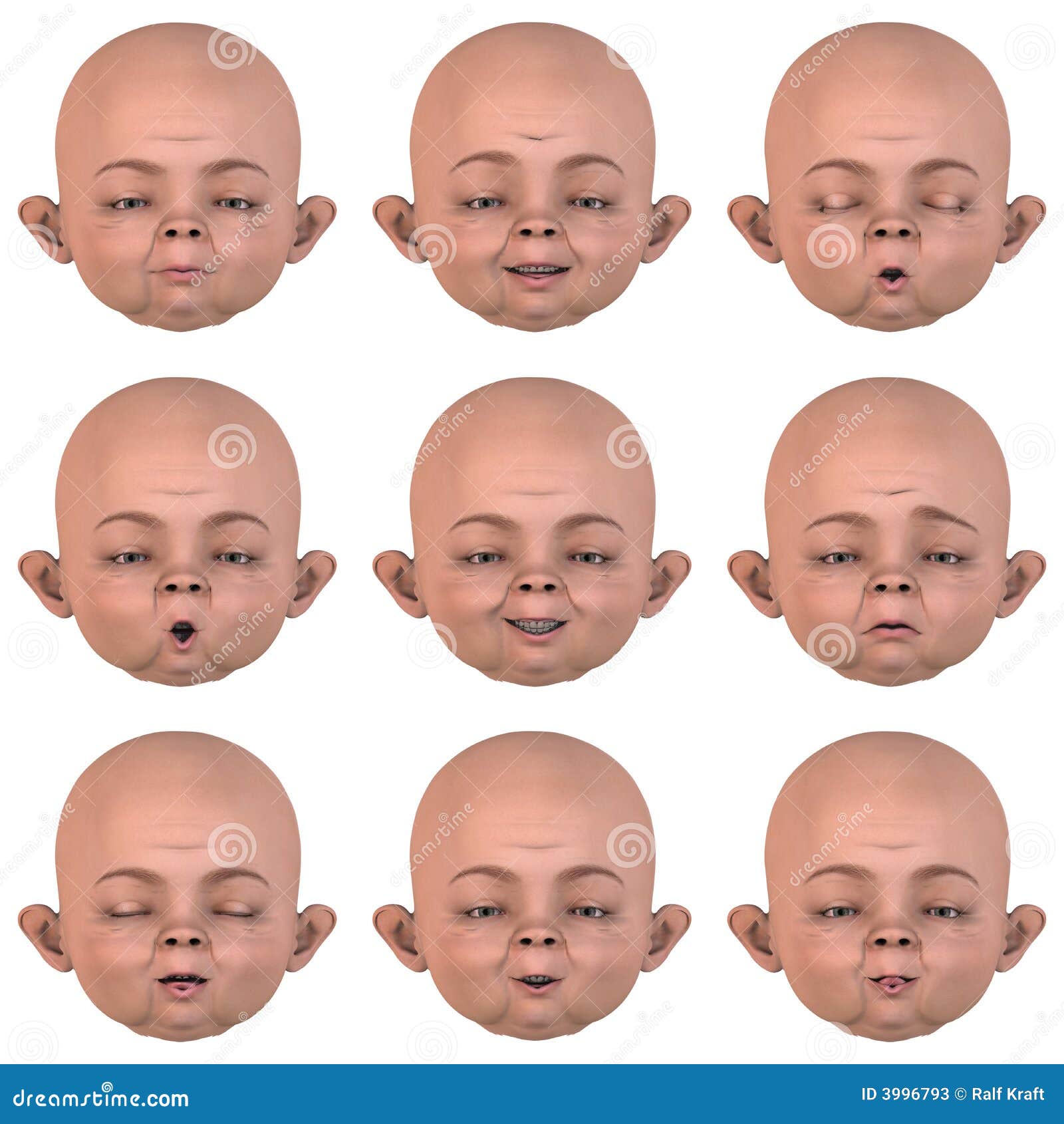 Nine Emotions stock illustration. Illustration of happy - 3996793