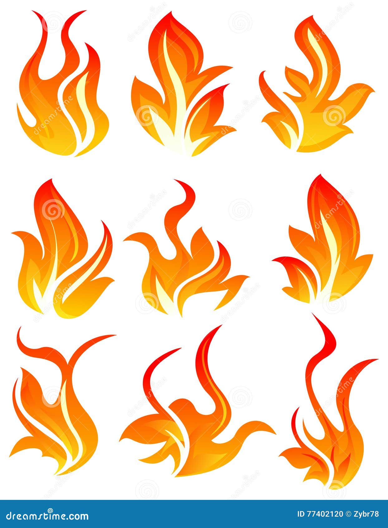 Nine fire icon stock vector. Illustration of burn, fire - 77402120
