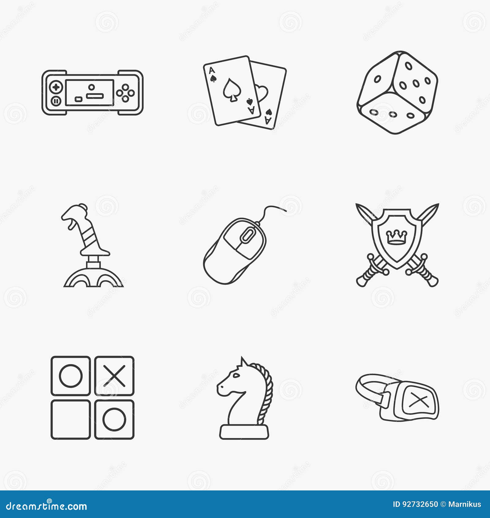Nine flat game icons stock vector. Illustration of knight - 92732650