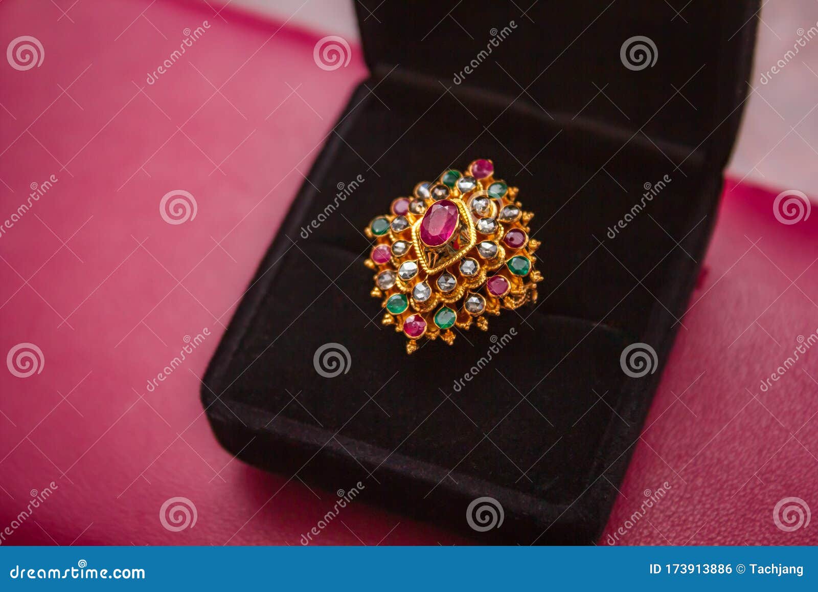 Nine-gem ring gold stock photo. Image of boutique, fashion - 173913886