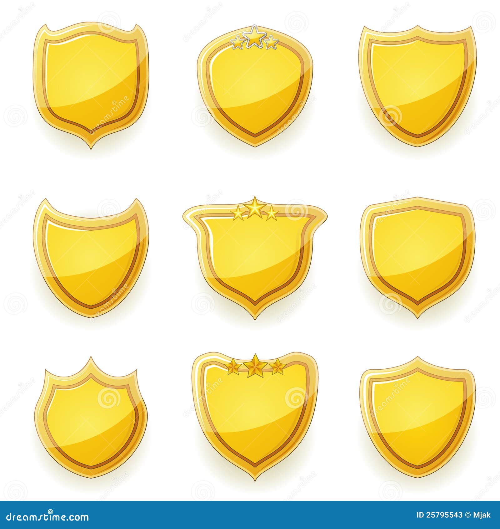 Set Of Shields In Different Shapes Conceptual Symbol Of Protection