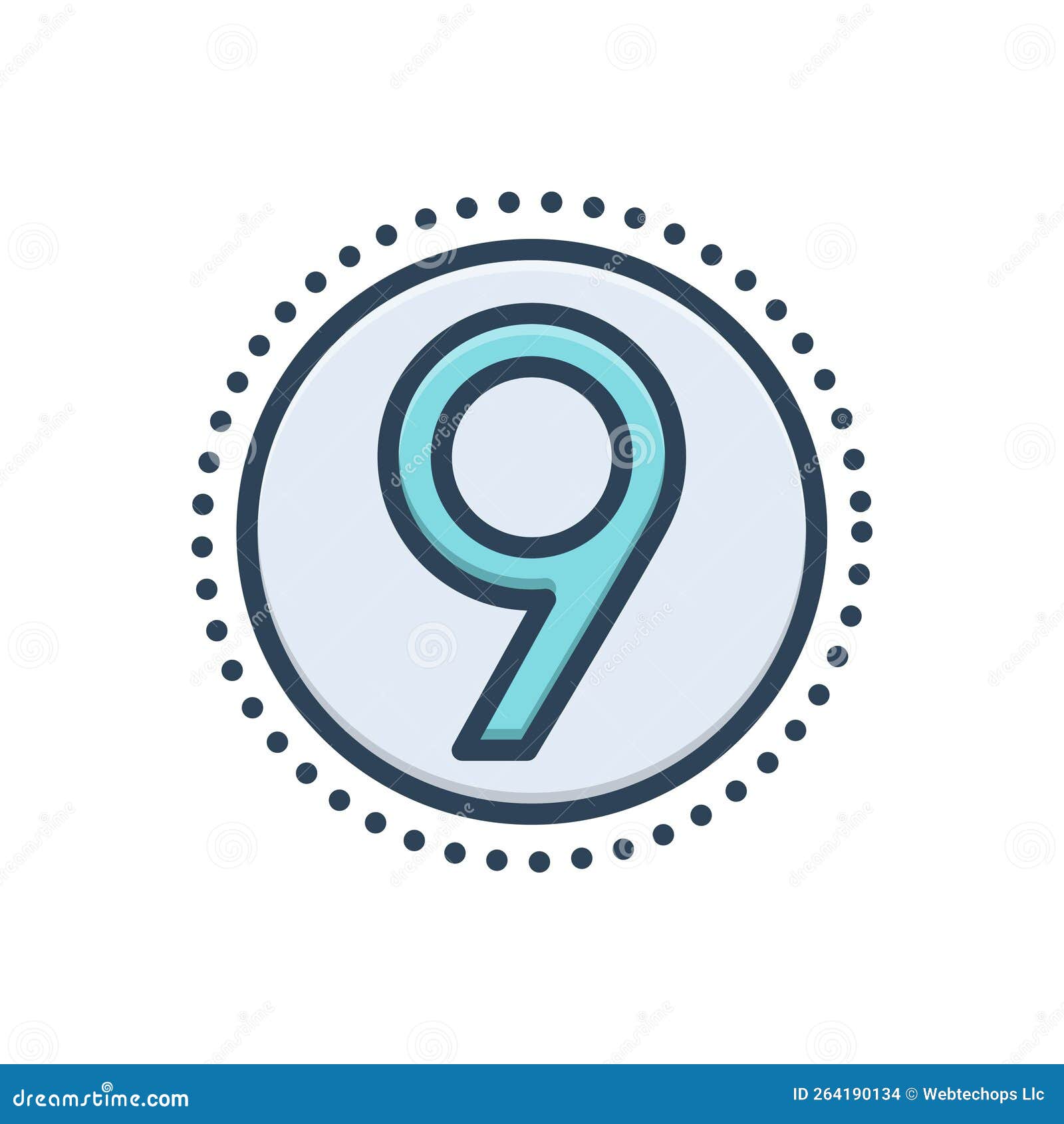Color Illustration Icon for Nine, Circle and Number Stock Vector ...
