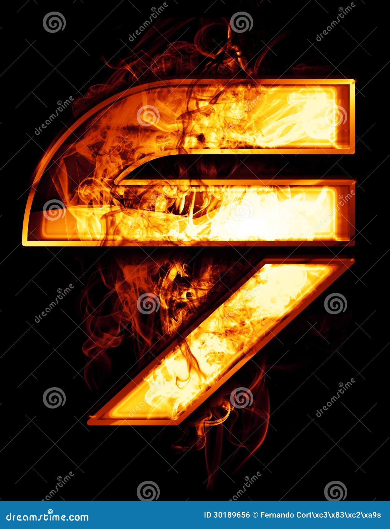 Number 8 Fire. Flames Font Eight . Tattoo Alphabet Character. Fiery ...