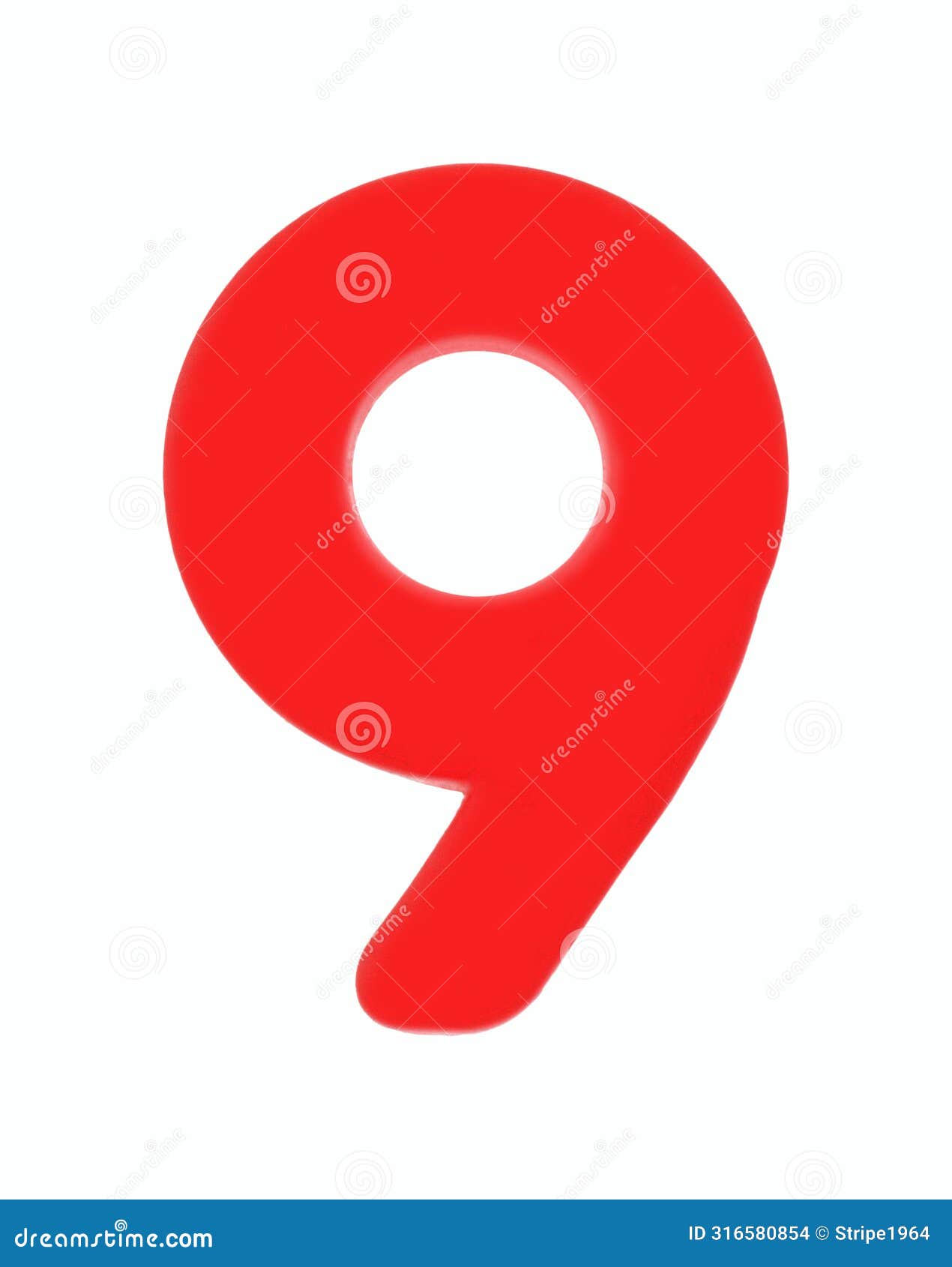 9 Nine Magnetic Letter with Clipping Path Stock Photo - Image of play ...