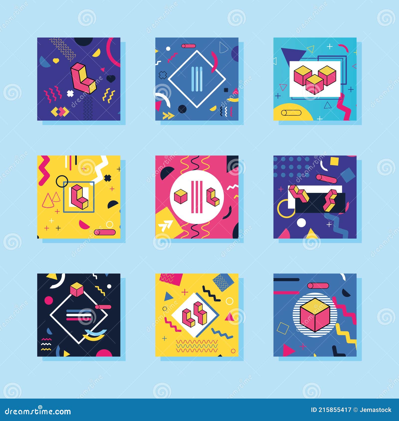 Fucsia Memphis Background Cartoon Vector | CartoonDealer.com #215850903