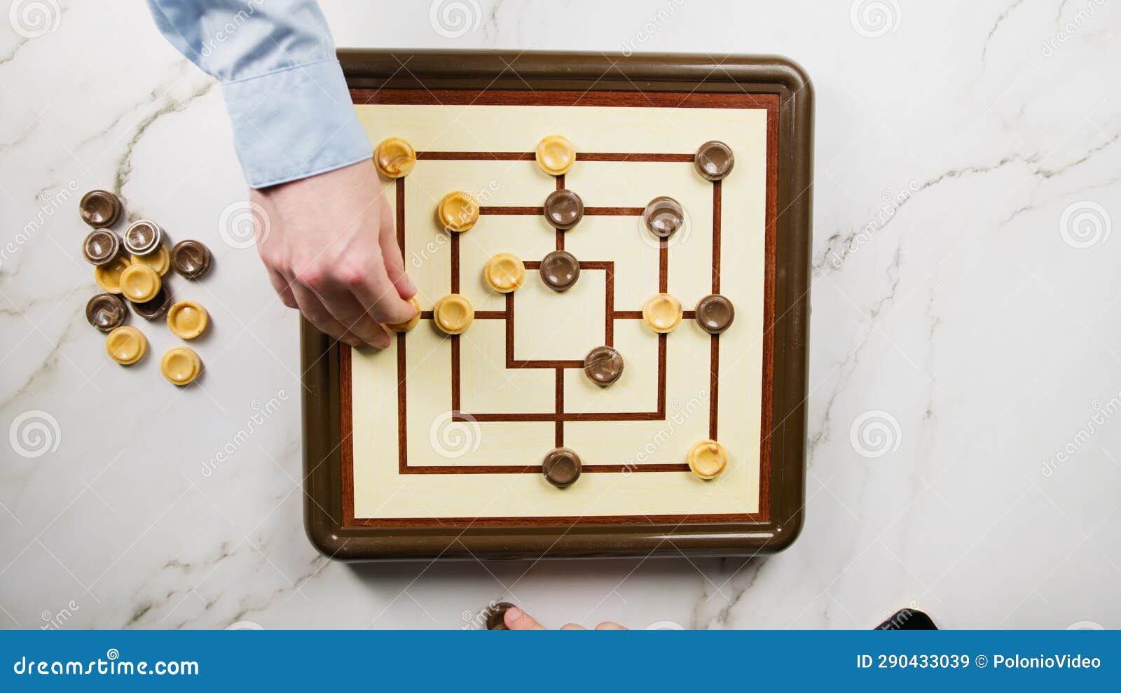 Nine Men Morris Board Game Challenge Stock Image - Image of competition ...