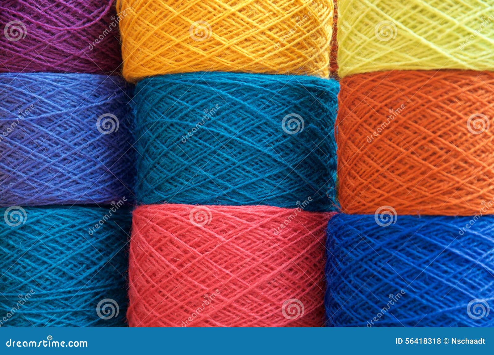 Nine Multiple Colored Yarn Balls Stock Photo - Image of outside, colors ...