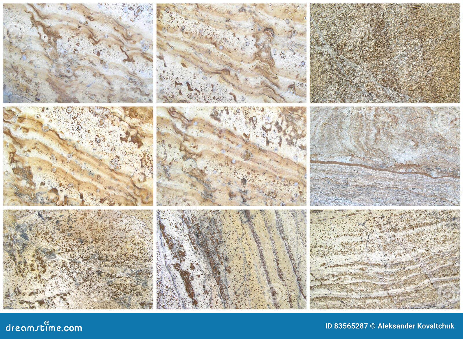 Nine Natural Limestone Background or Textures Stock Image - Image of ...