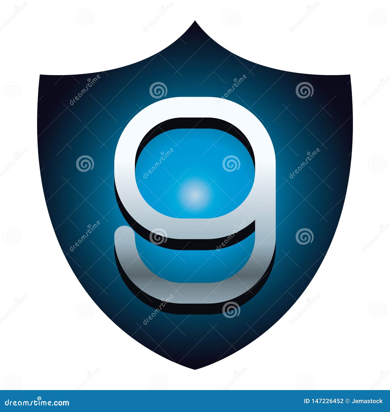 Nine number on blue shield stock vector. Illustration of school - 147226452