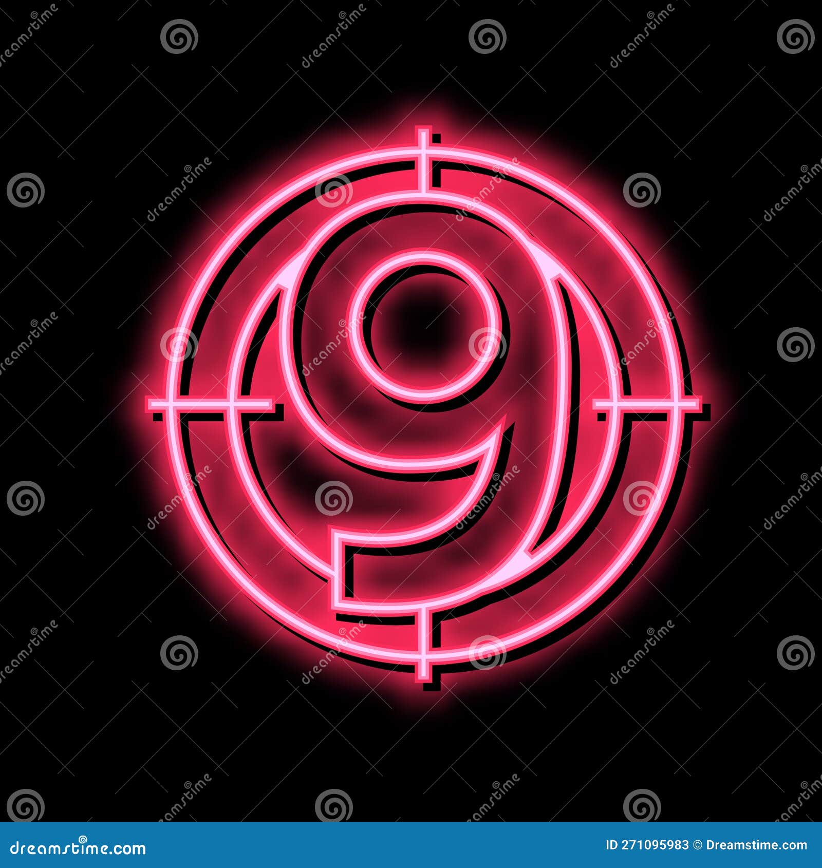 Nine Number Neon Glow Icon Illustration Stock Vector - Illustration of ...