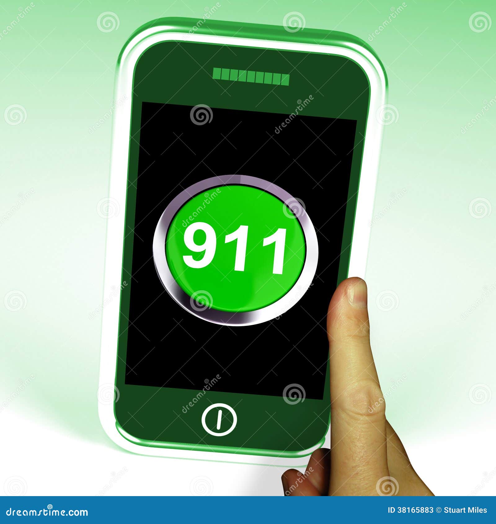 Nine One on Phone Shows Call Emergency Help Rescue 911 Stock ...