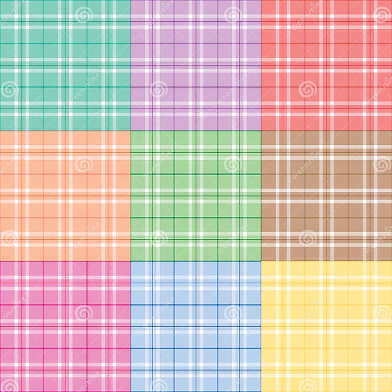 Nine Pastel Plaids stock vector. Illustration of pastel - 4453782