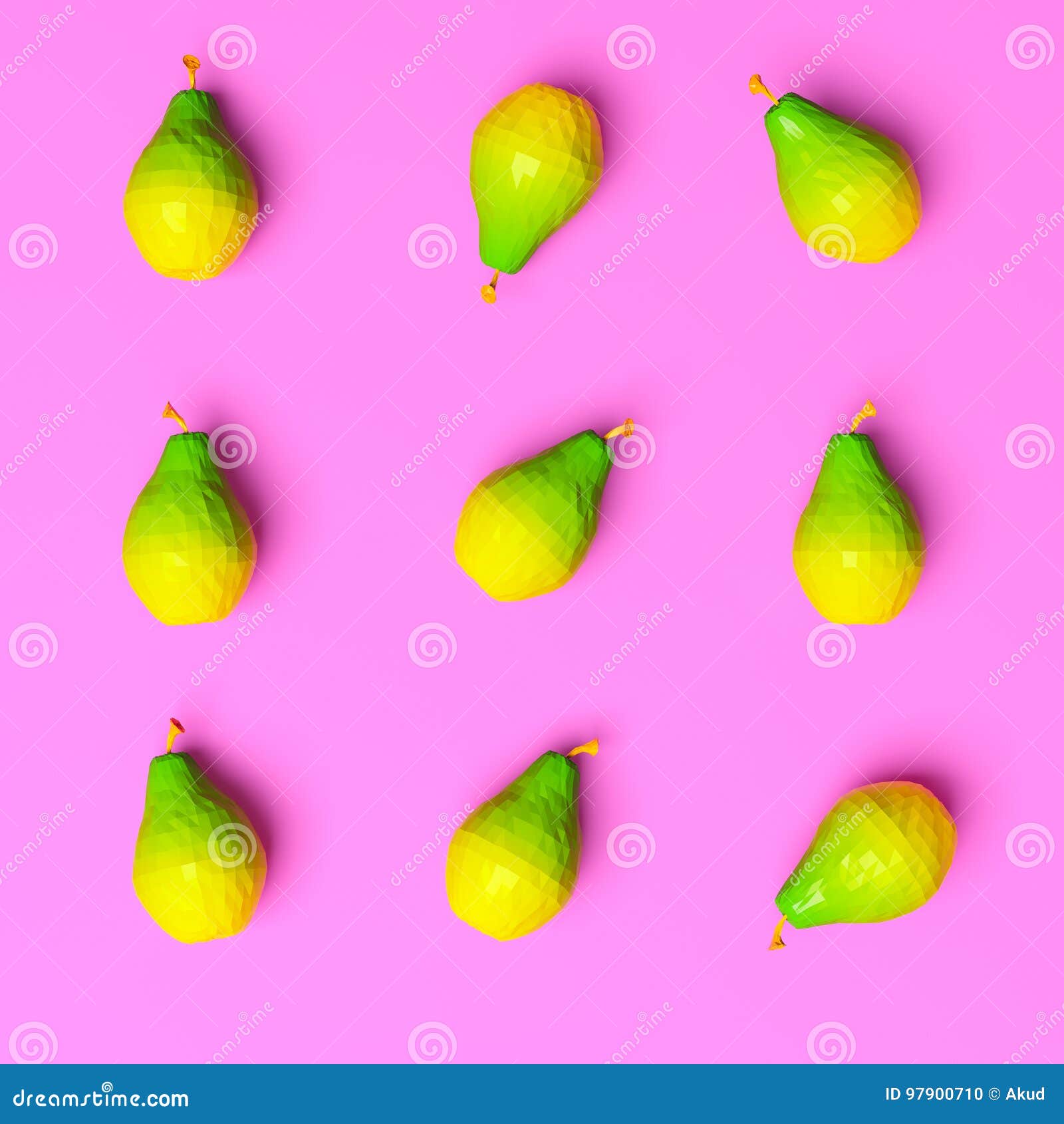 Nine Pears on Bright Background Stock Illustration - Illustration of ...