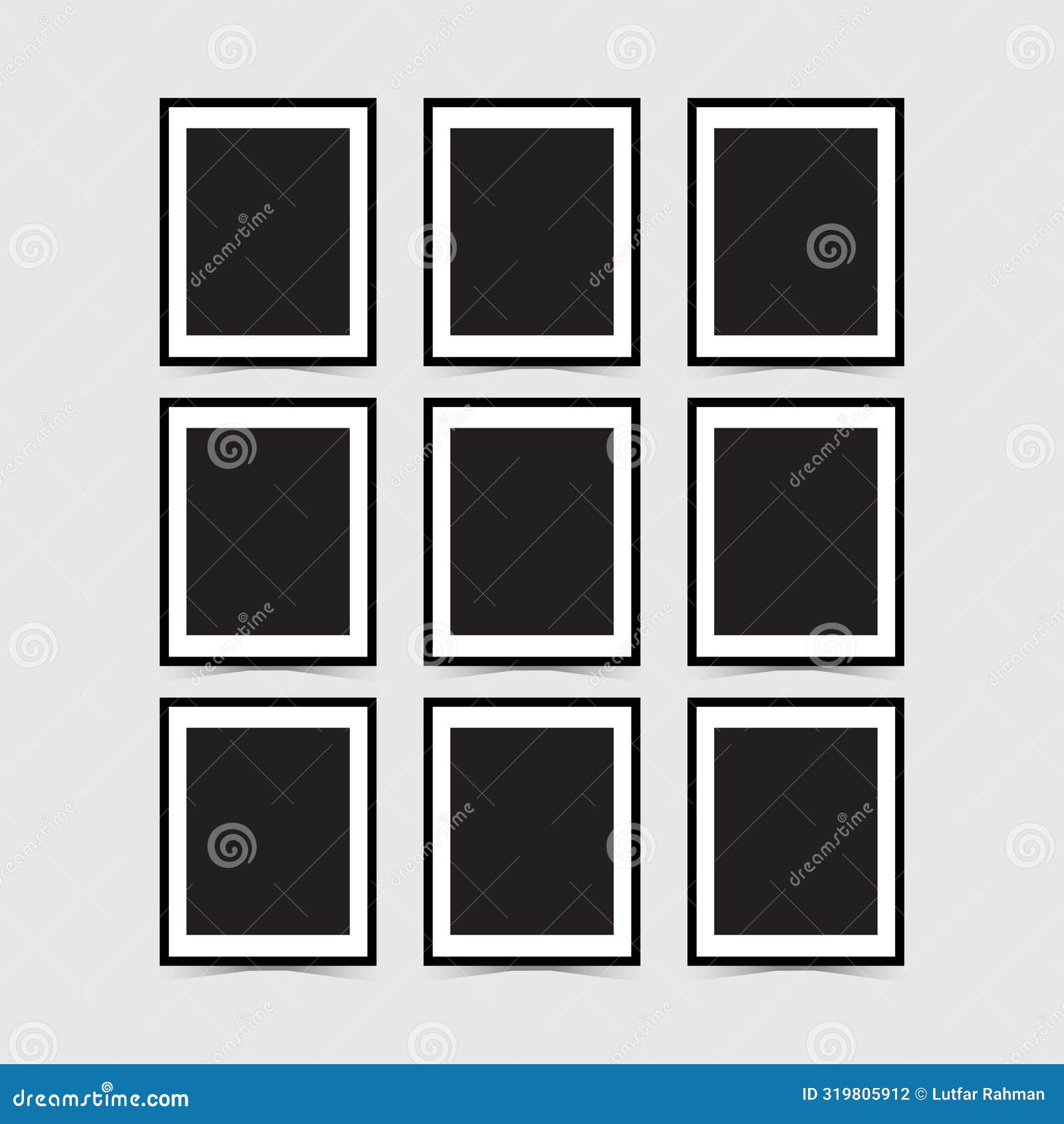 Set of Square Vector Photo Frames Stock Vector - Illustration of sticky ...