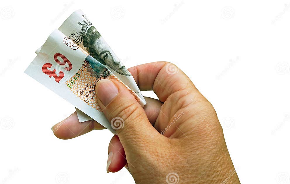 Nine pound note - isolated editorial image. Image of hand - 14950315