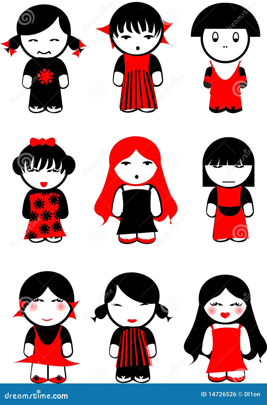 Nine Girls Dancing, Mandalas, Orange Background Cartoon Vector ...